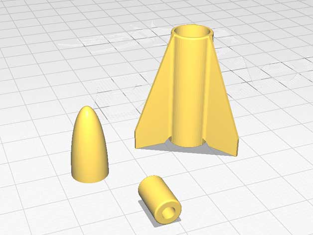 3D Print: 1 Ounce Mini Rocket Fin And Nose Cone Set. *FREE DOWNLOAD ...